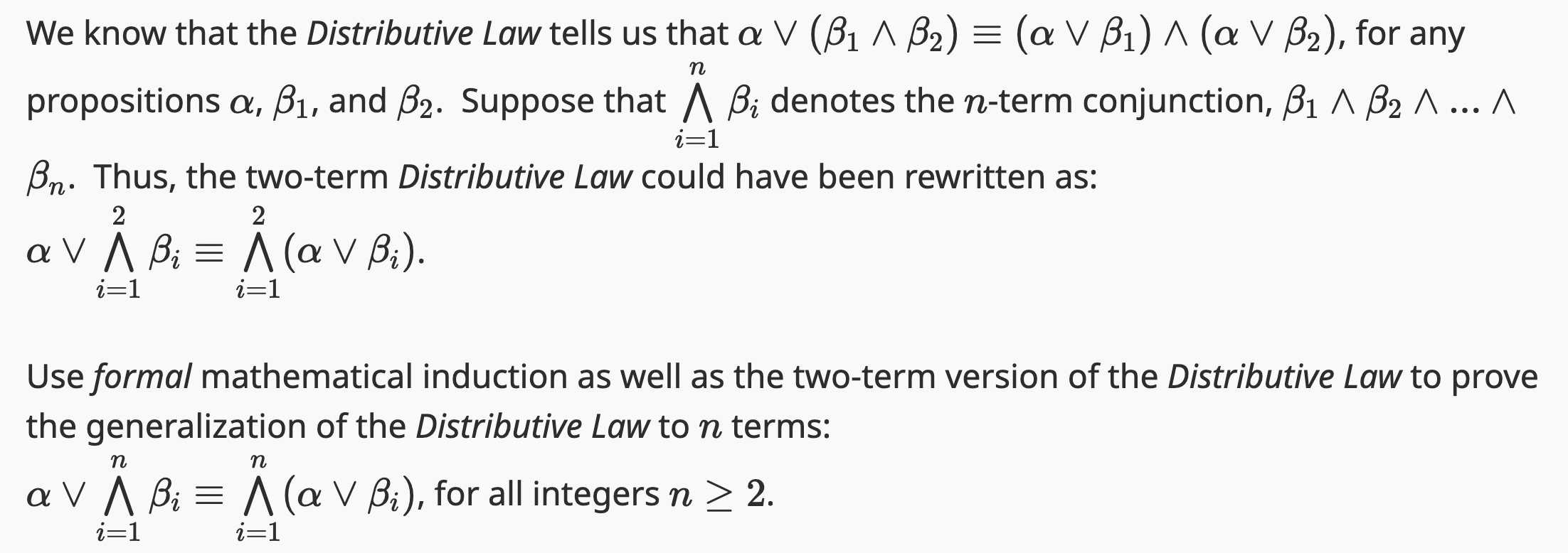 Solved Use formal mathematical induction as well as the | Chegg.com