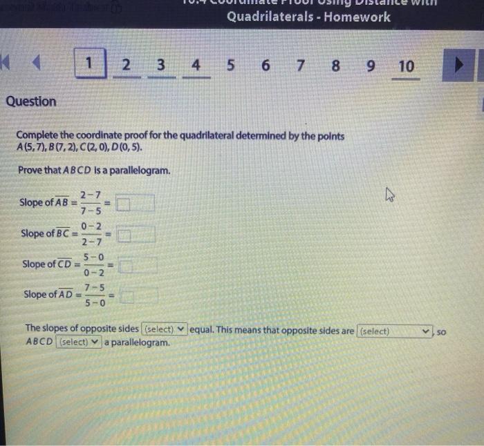 Solved Complete the coordinate proof for the quadrilateral | Chegg.com