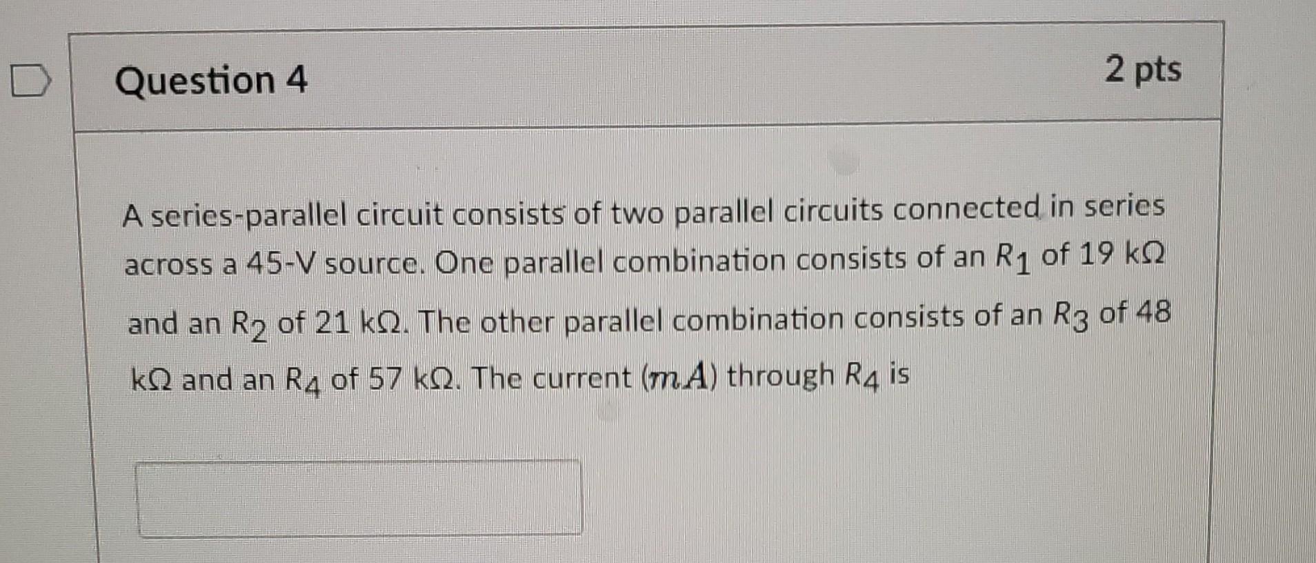 Solved A series-parallel circuit consists of two parallel | Chegg.com