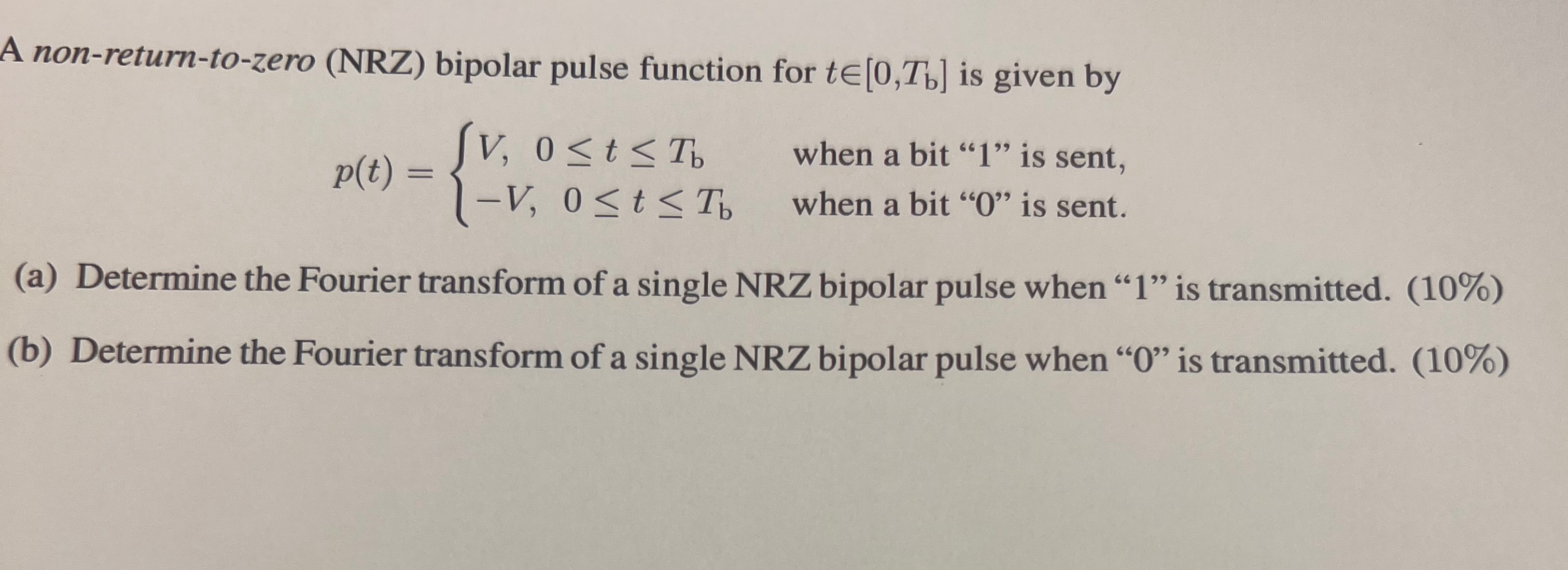Solved A non-return-to-zero (NRZ) ﻿bipolar pulse function | Chegg.com