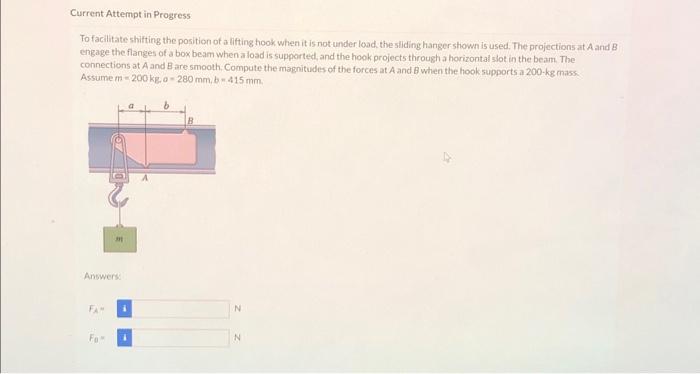 Solved To facilitate shifting the position of a lifting hook | Chegg.com