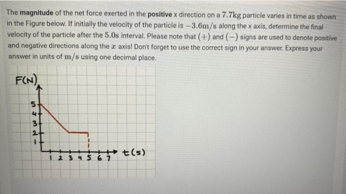 Solved The magnitude of the net force exerted in the | Chegg.com