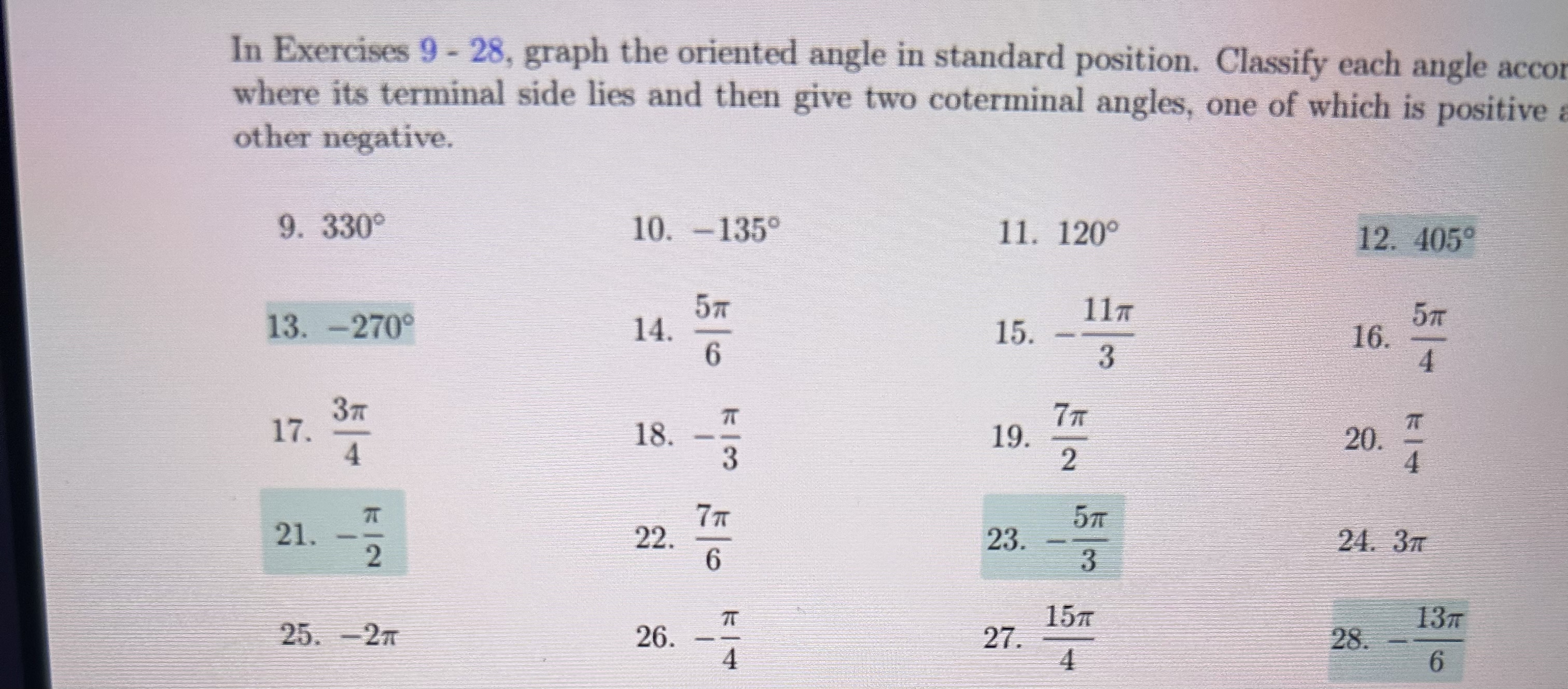 Solved In Exercises 9-28, ﻿graph the oriented angle in | Chegg.com