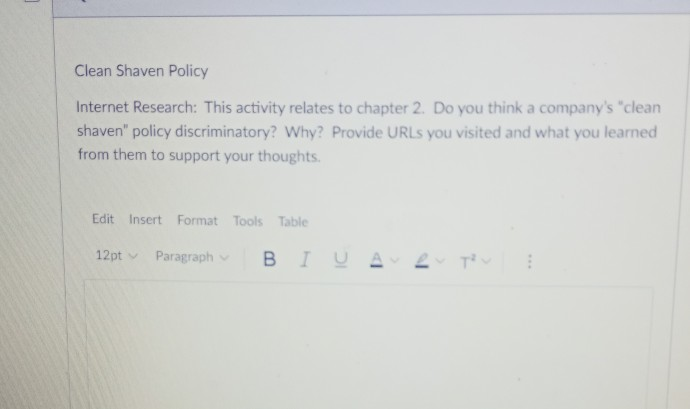 Solved Clean Shaven Policy Internet Research: This activity | Chegg.com