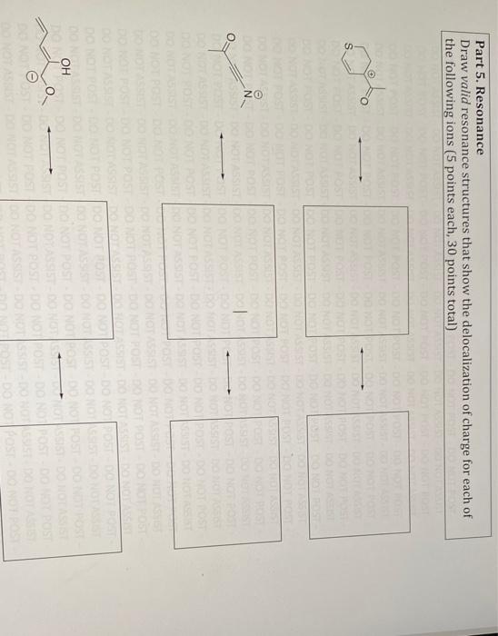 Solved Part 5. Resonance Draw valid resonance structures | Chegg.com