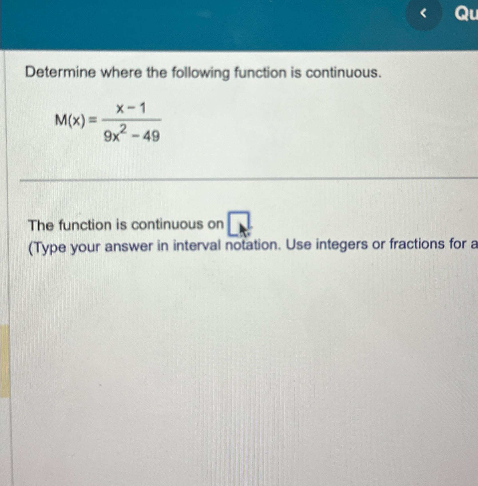 Solved Determine where the following function is | Chegg.com