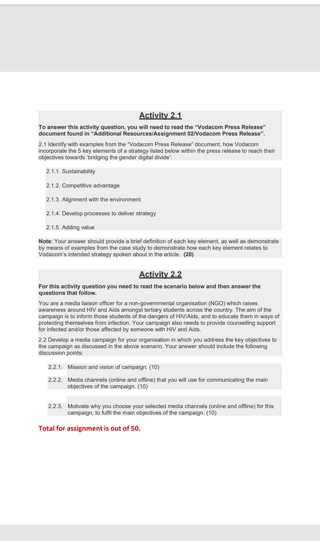 Solved Activity 2.1 To answer this activity question, you | Chegg.com