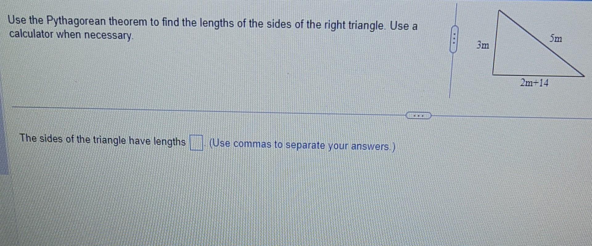 Solved Use the Pythagorean theorem to find the lengths of | Chegg.com