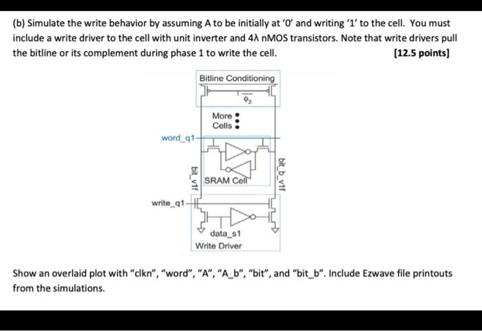 Question 4. Characterize a 6-transistor SRAM cell | Chegg.com