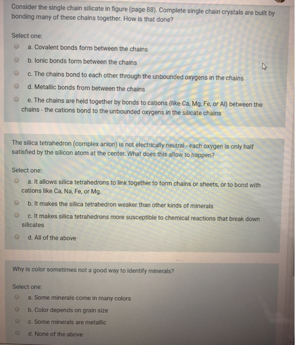 Consider the single chain silicate in figure (page | Chegg.com