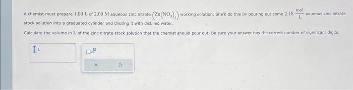 Solved A chemist makes 470.mL of barium chloride (BaCl2) | Chegg.com