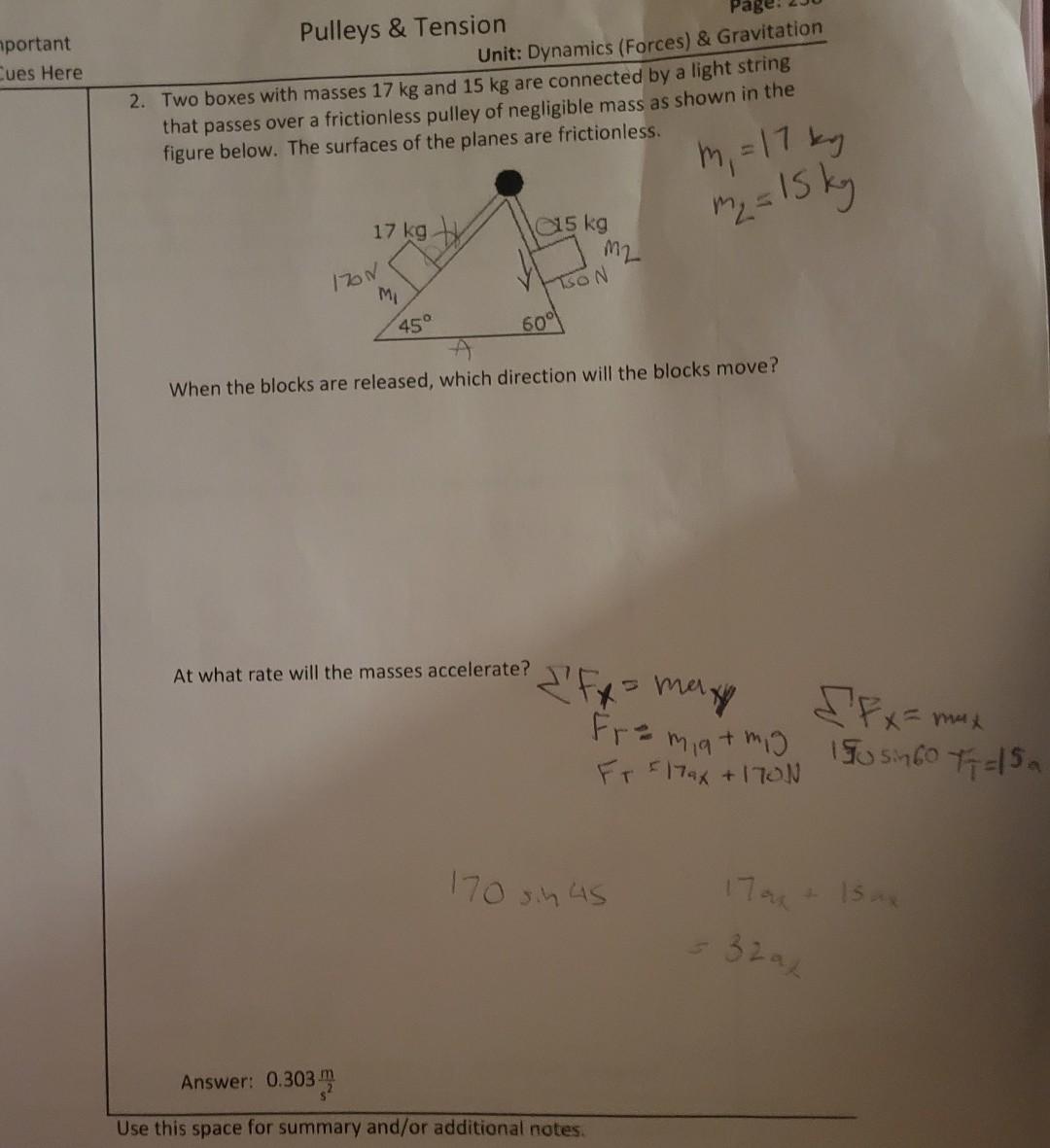 Solved 2. Two boxes with masses 17 kg and 15 kg are | Chegg.com