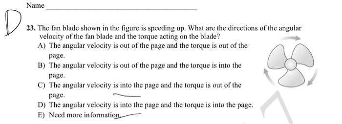 Solved The fan blade shown in the figure is speeding up. | Chegg.com