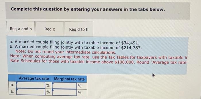 Solved Determine the average tax rate and the marginal tax | Chegg.com