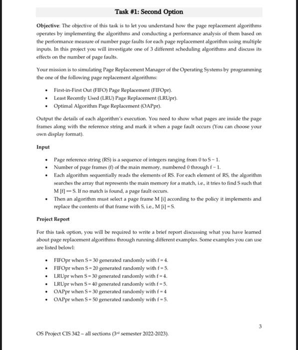 Task \#1: Second Option Objective: The objective of | Chegg.com