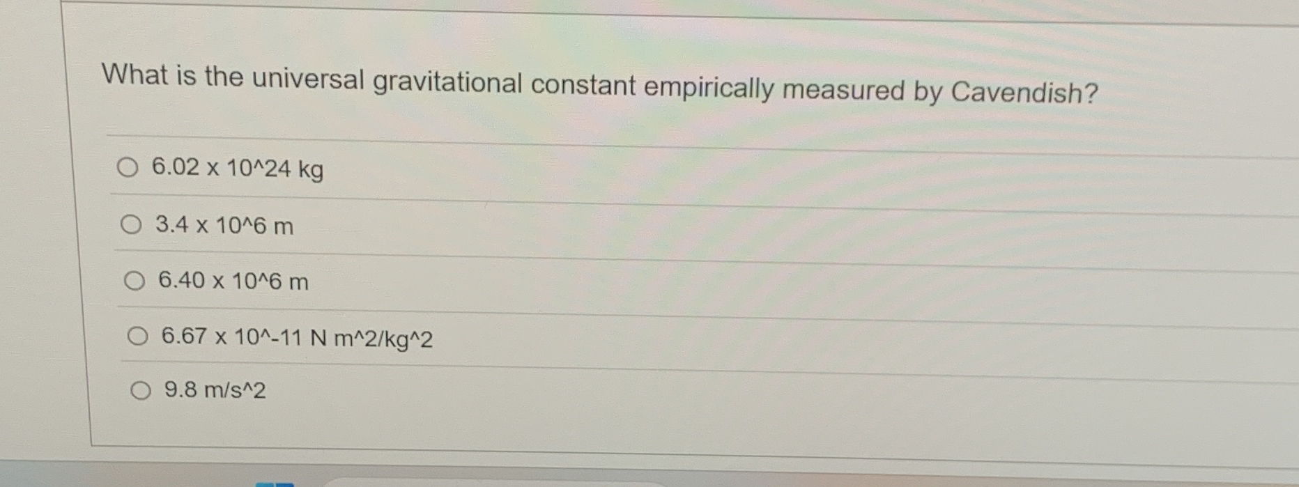 Solved What is the universal gravitational constant | Chegg.com