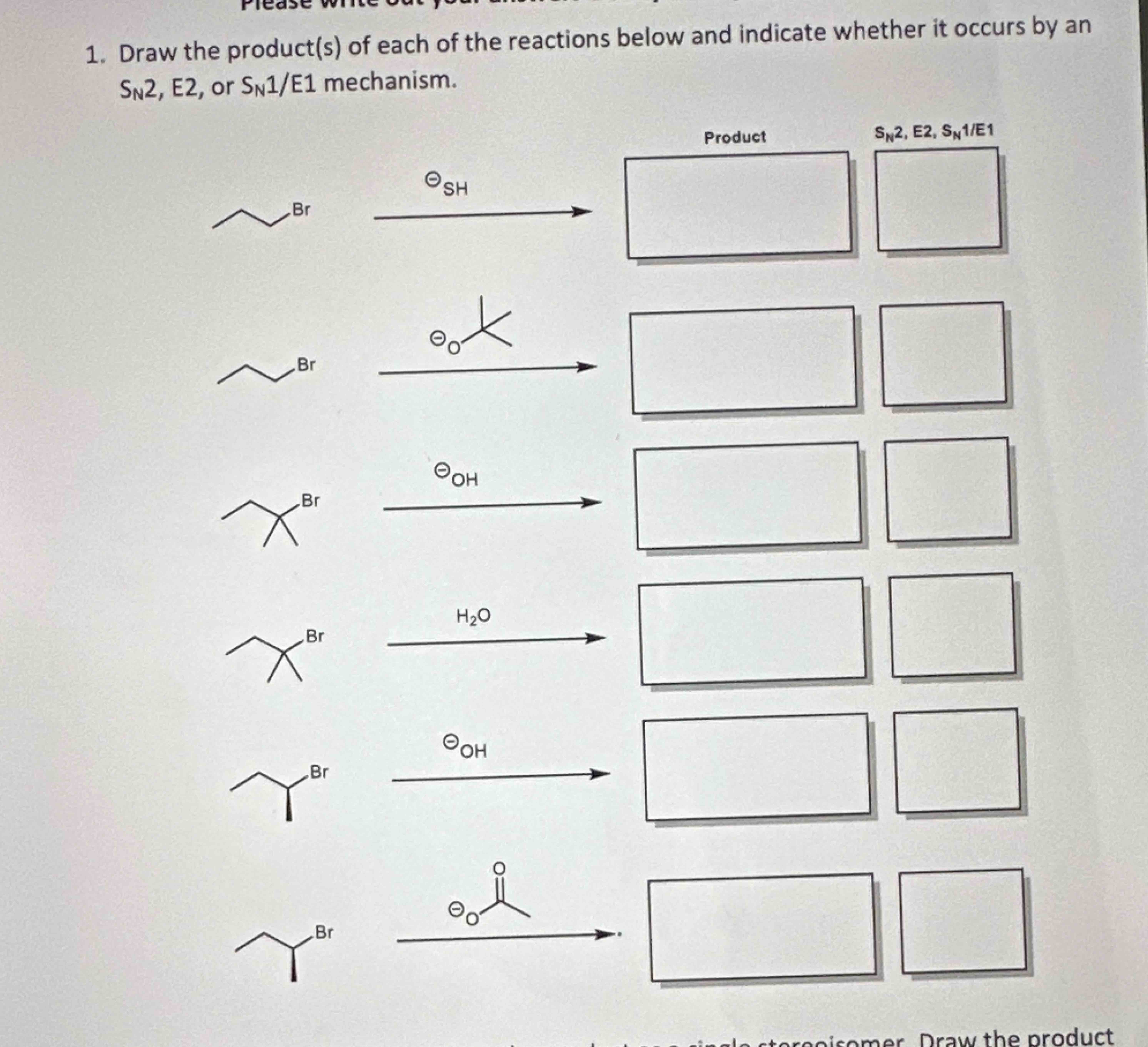Solved Draw the product(s) of ﻿each of ﻿the reactions below | Chegg.com