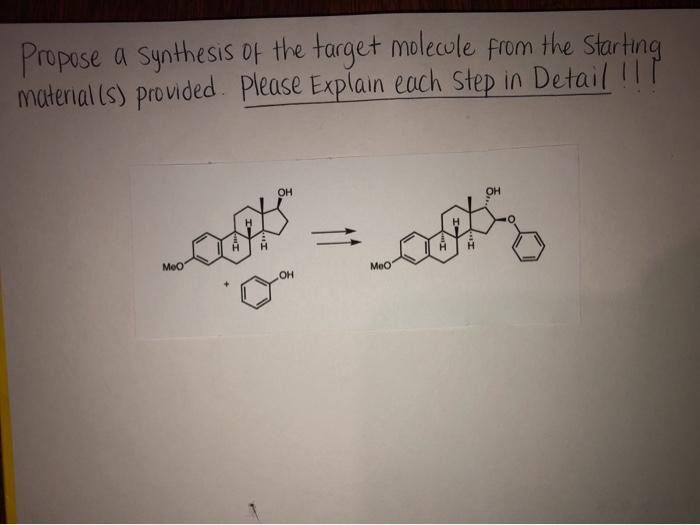 Solved Propose a synthesis of the target molecule from the | Chegg.com