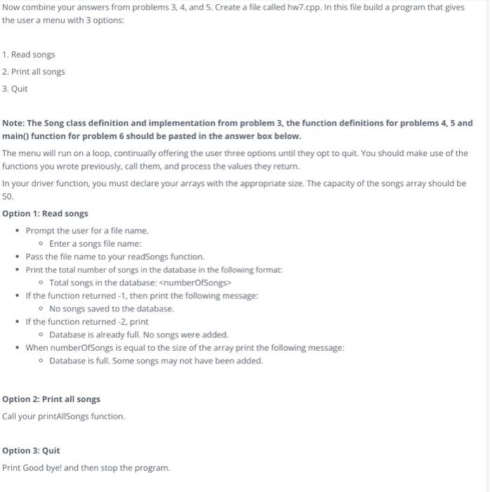 Solved Create a Song class, with separate interface file | Chegg.com