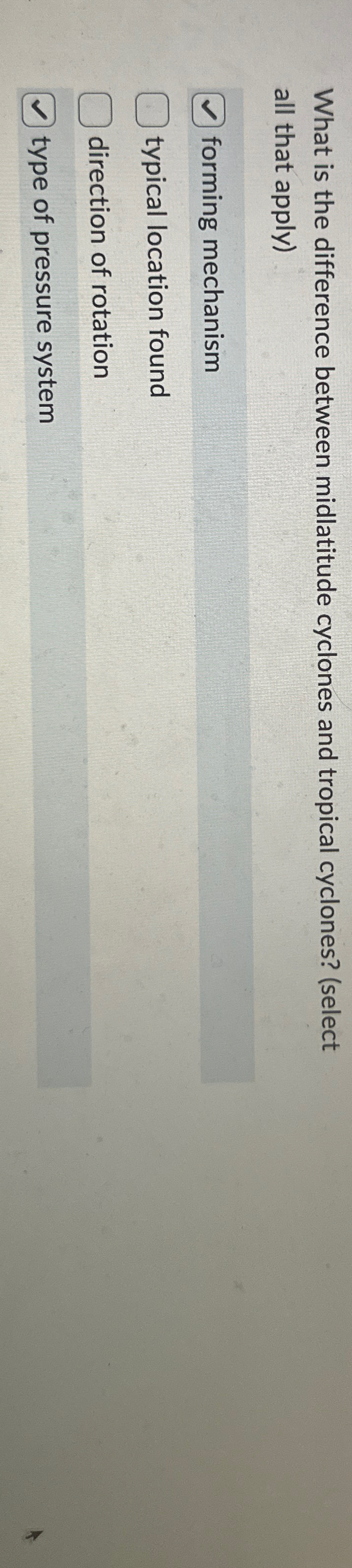 Solved What is the difference between midlatitude cyclones | Chegg.com