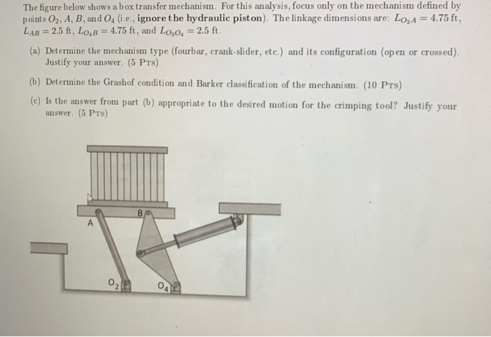 Solved The figure below shows a box transfer mechanism. For | Chegg.com