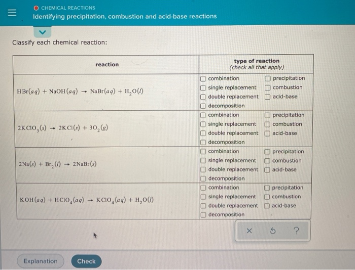 Solved O CHEMICAL REACTIONS Identifying precipitation, | Chegg.com