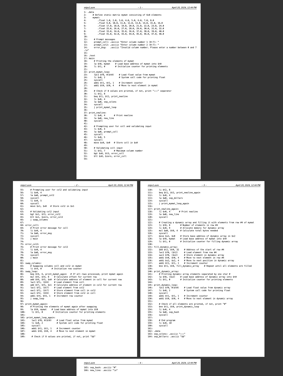 Solved Use Mars Software To Develop A Well Documented Mips