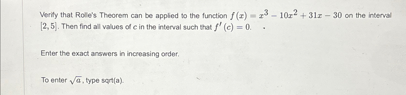 Solved Verify that Rolle's Theorem can be applied to the | Chegg.com