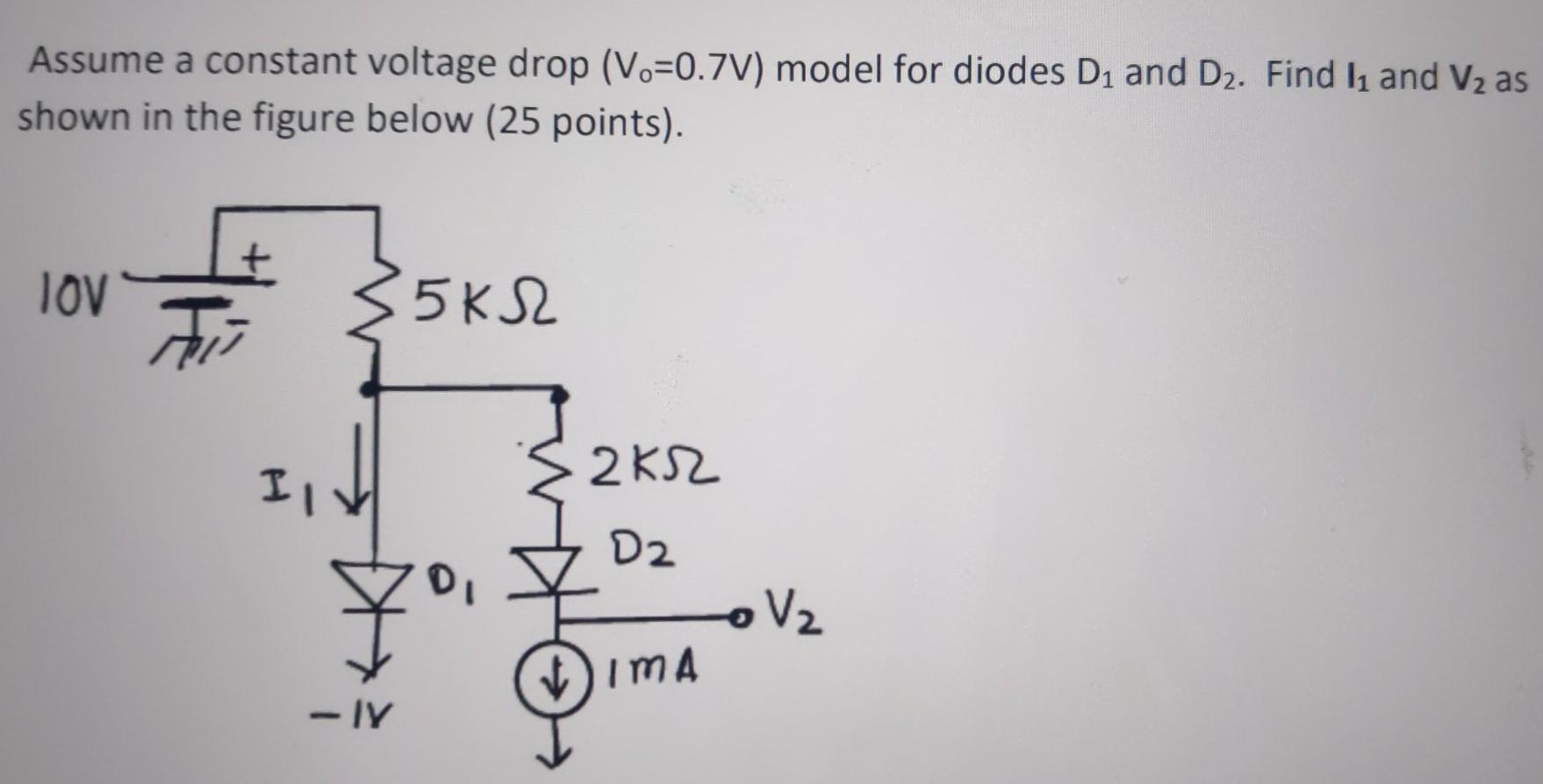 Solved Assume a constant voltage drop (V.=0.7V) model for | Chegg.com