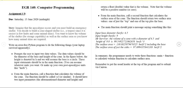 Solved Egr 140 Computer Programming Assigoment 2 Due