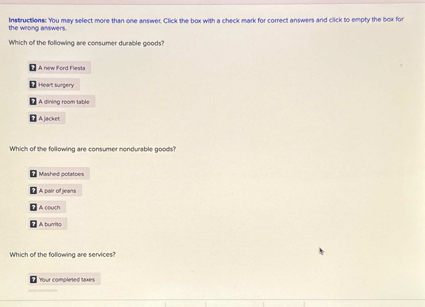 Solved Instructions: You may select more than one answer. | Chegg.com