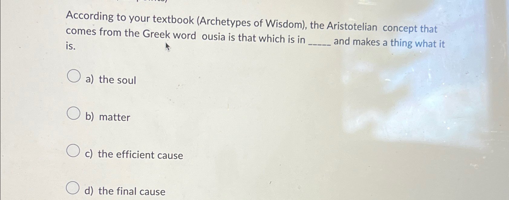 Solved According to your textbook (Archetypes of Wisdom), | Chegg.com