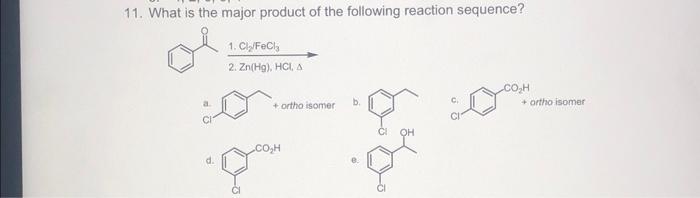 Solved 1. What is the major product of the following | Chegg.com