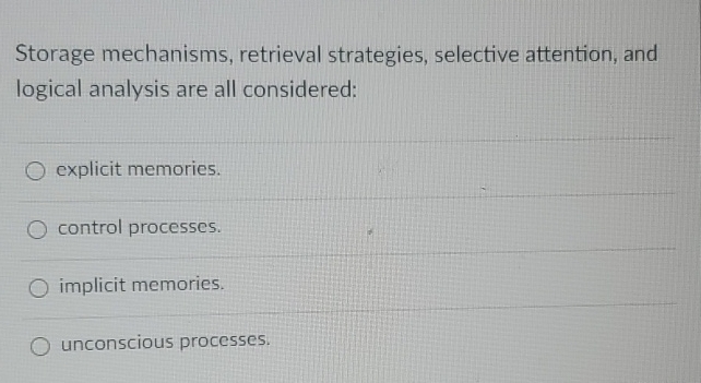 Solved Storage mechanisms, retrieval strategies, selective | Chegg.com