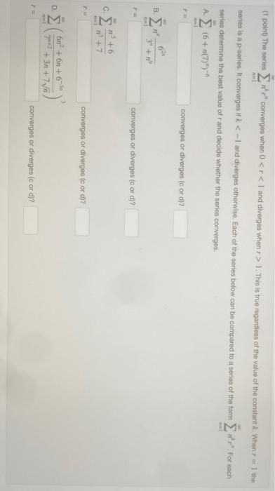 Solved (1 point) For each sequence a, find a number k such | Chegg.com