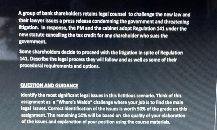 Solved if you are able to identify the legal issues and | Chegg.com