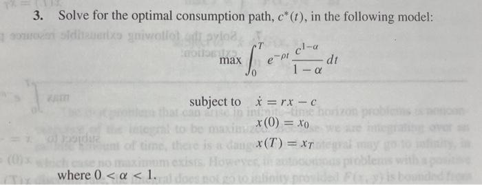 3. Solve for the optimal consumption path, c* (t), in | Chegg.com