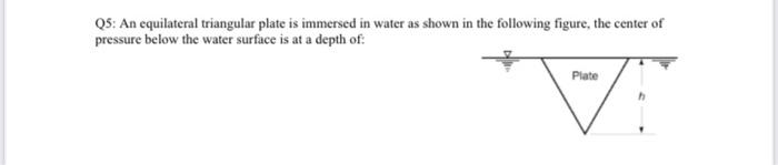Solved Q5: An equilateral triangular plate is immersed in | Chegg.com