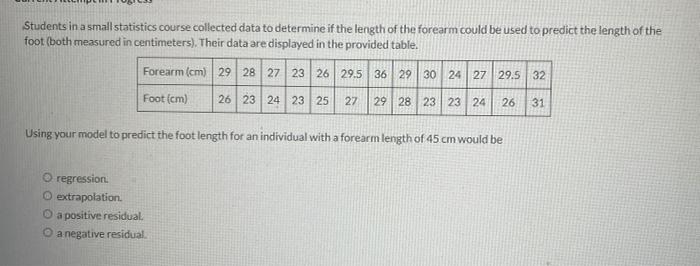 Solved Students in a small statistics course collected data | Chegg.com