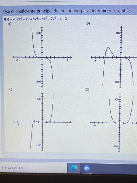 Solved Use el coeficiente principal del polinomio para | Chegg.com