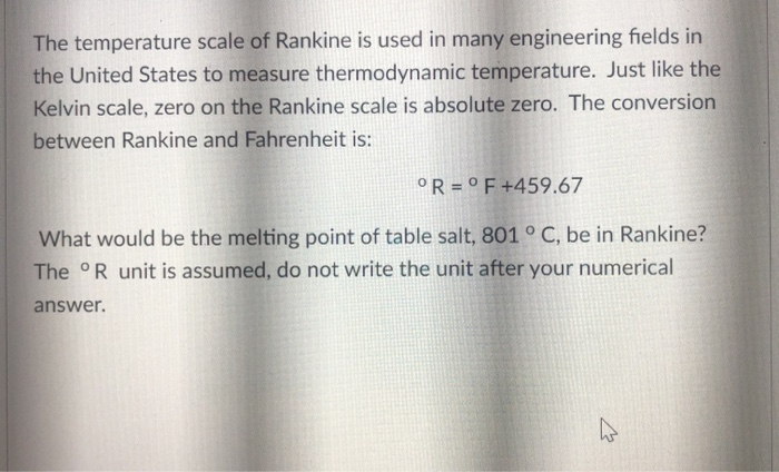 Solved The temperature scale of Rankine is used in many | Chegg.com