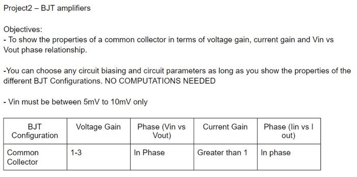 Solved Kindly show the configuration of the common collector | Chegg.com