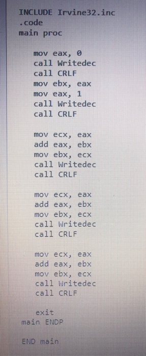Solved Assembly Language: I need help creating this code in | Chegg.com