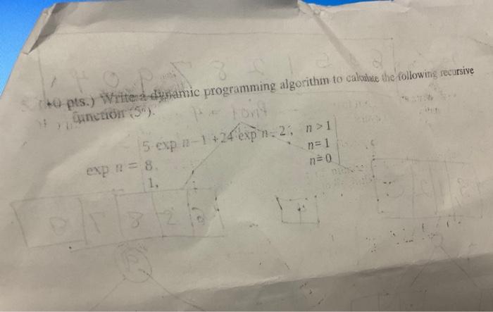 Solved Pts Writend Dinstric Programming Algorithm To