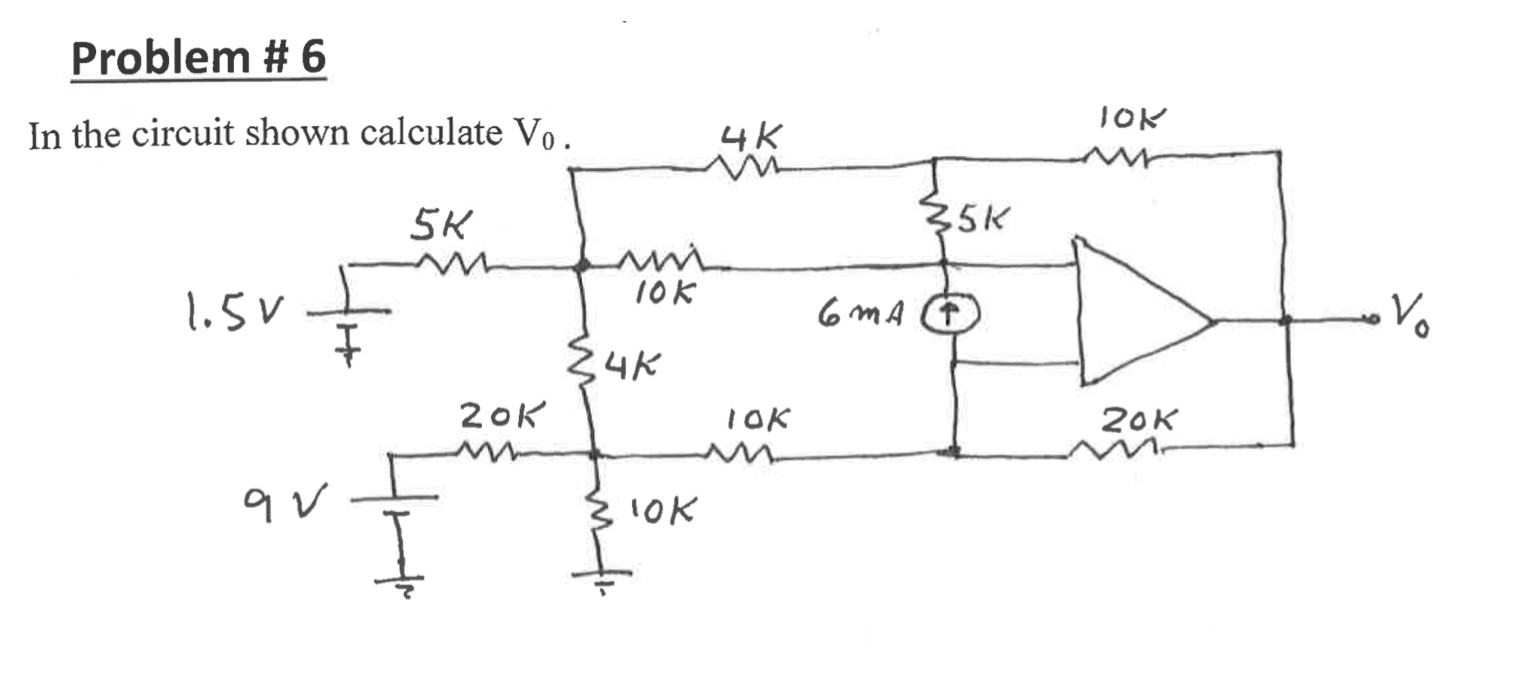Problem # 6In the circuit shown calculate V0. | Chegg.com