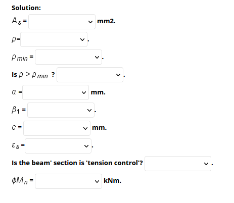 Solved d The singly reinforced rectangular beam section | Chegg.com