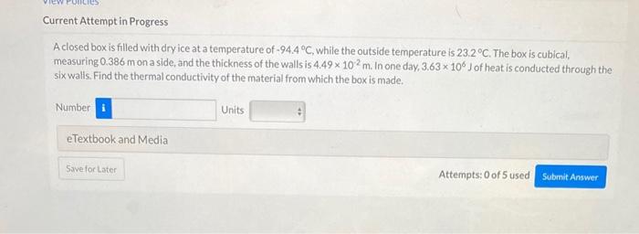 Solved WONICS Current Attempt in Progress A closed box is | Chegg.com