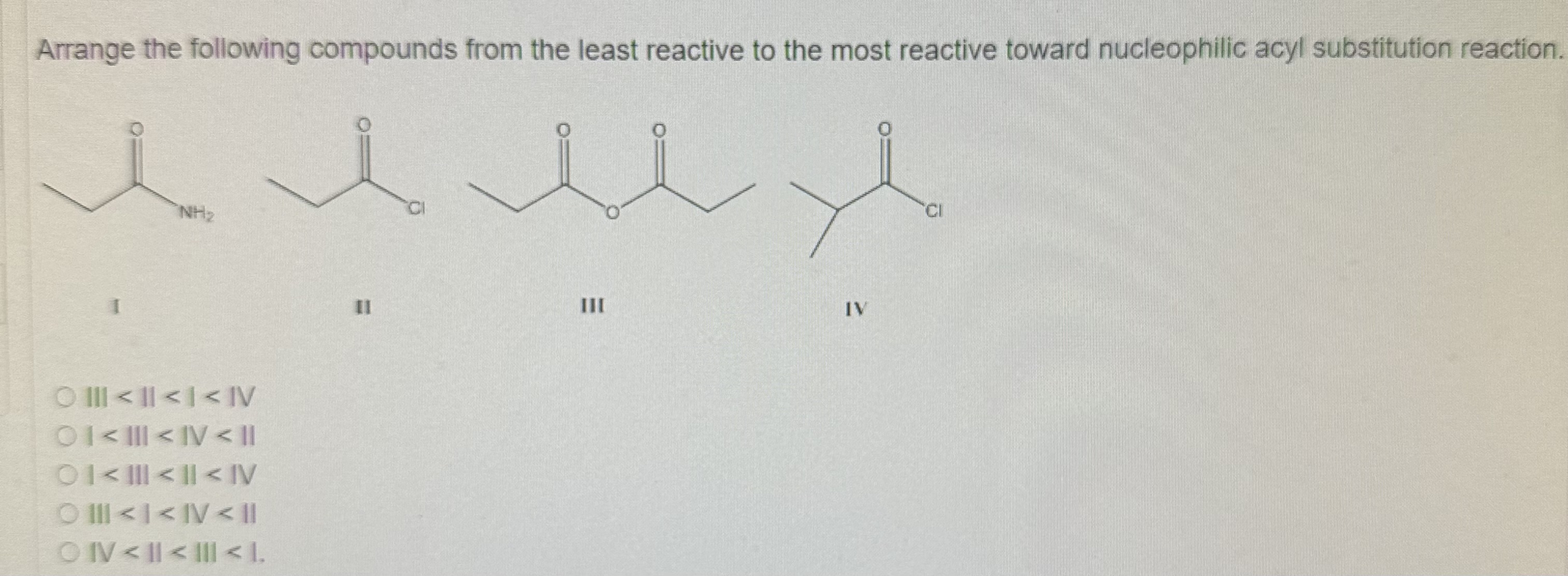 Solved Arrange the following compounds from the least | Chegg.com
