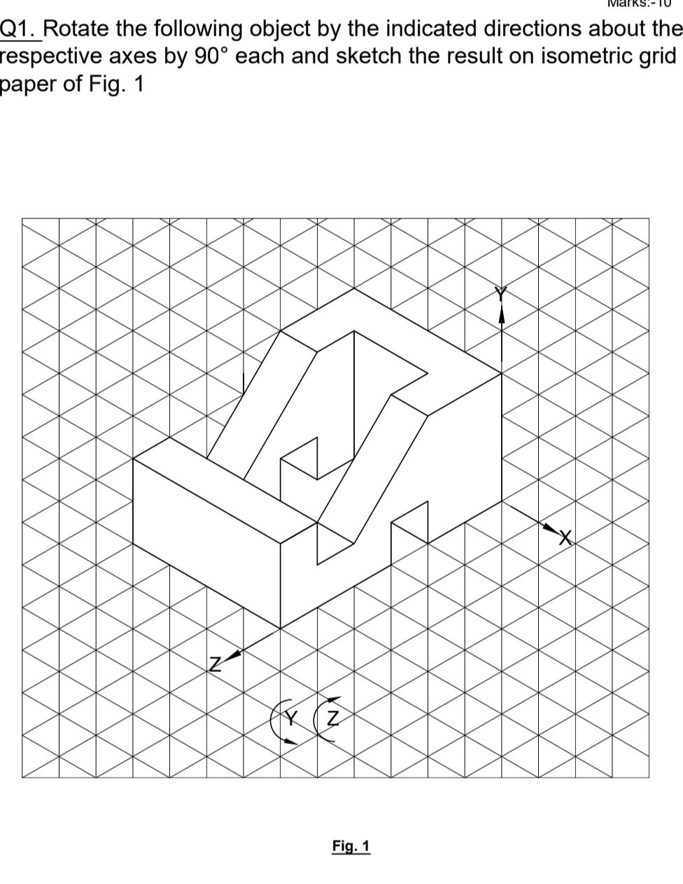 Solved Q1. ﻿Rotate the following object by the indicated | Chegg.com