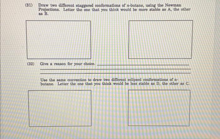 Solved Draw two different staggered conformations of | Chegg.com
